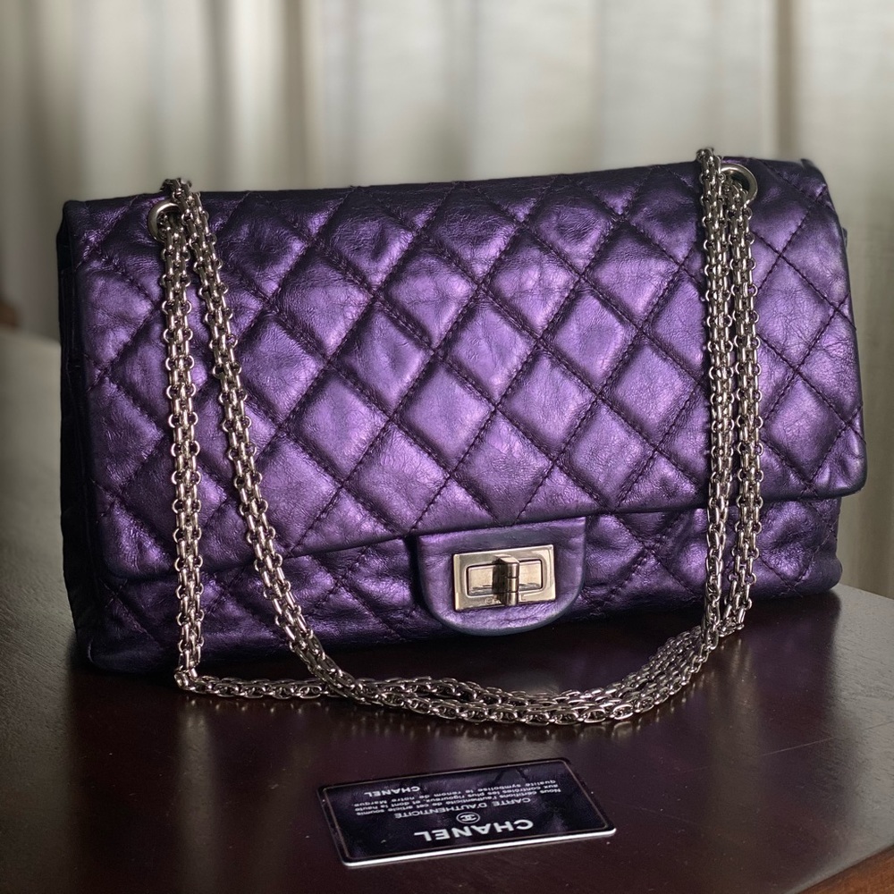 Chanel Reissue Metallic Purple 227 Size - Gem